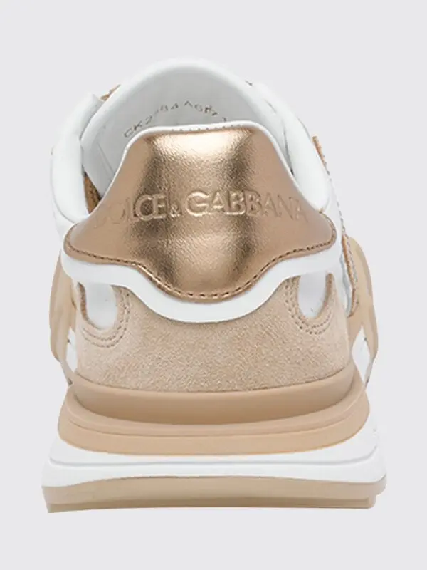 Dolce & Gabbana Rhinestone Dg Monogram Suede And Nylon Athletic Sneakers - White
