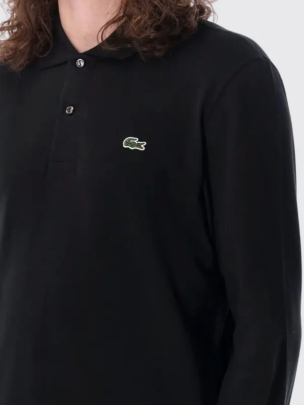 Lacoste Cotton Polo With Mini Logo - Black