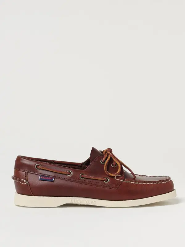 SEBAGO Leather Loafers With Lace Up Detail