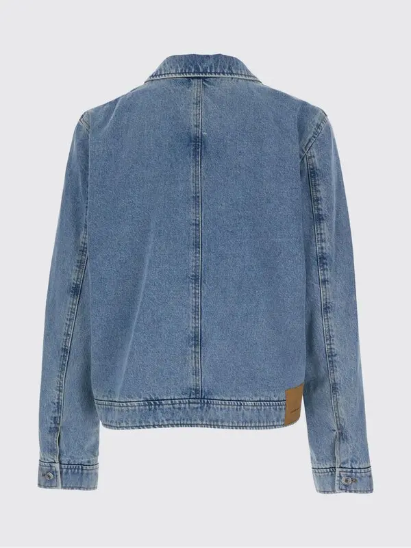 AMI Paris Embroidered Logo Cotton Denim Shirt Jacket