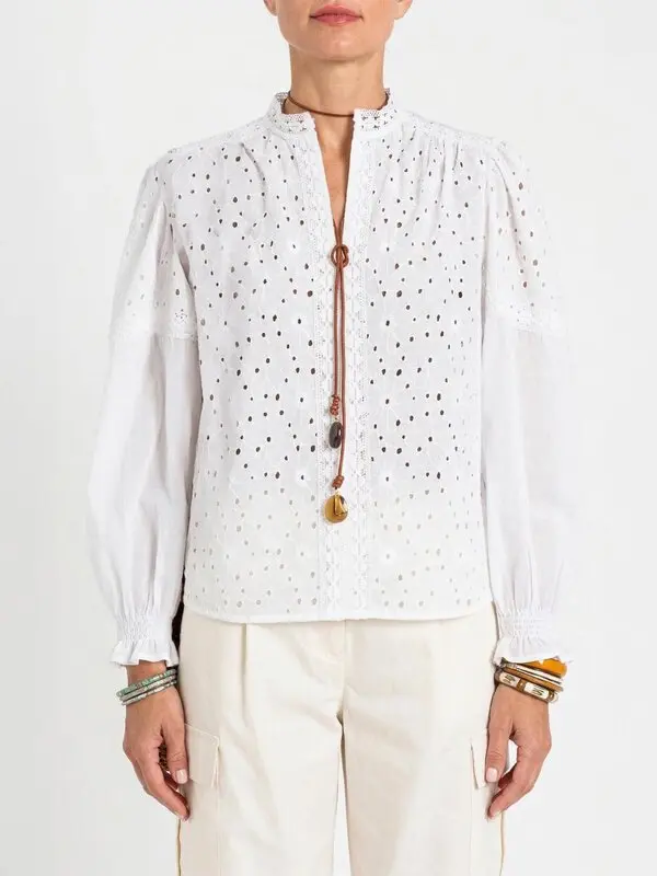 TWINSET Sangallo Lace Cotton Shirt