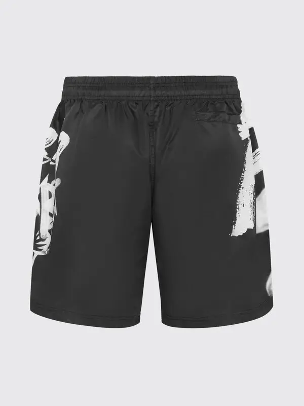 PLEIN SPORT Stretch Technical Fabric Jogging Shorts - Black