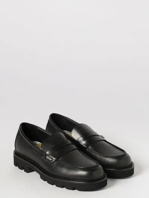 COLLEGIUM Classic Calf Leather Loafers With Serrated Sole
