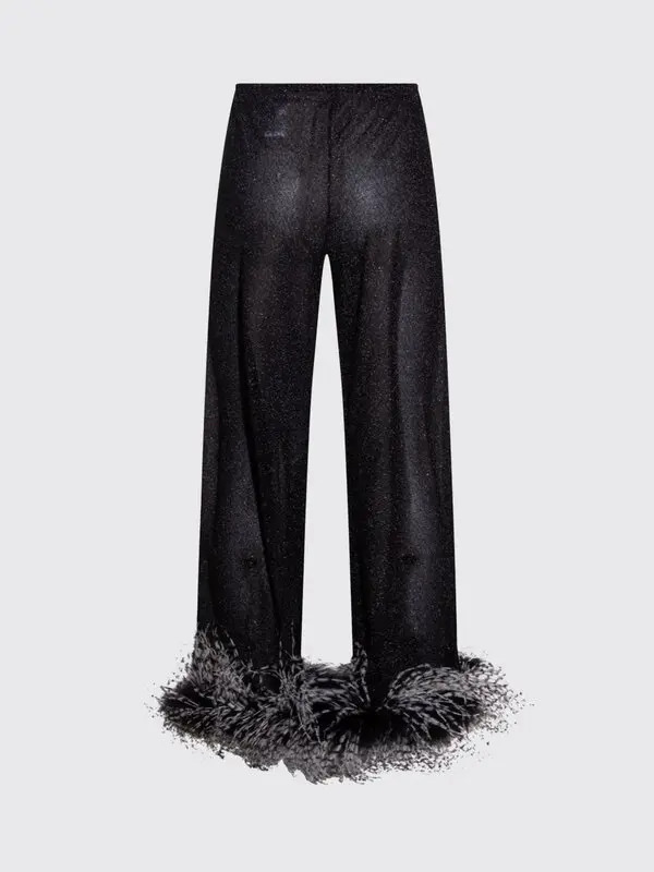 Oseree Lurex Jersey Pants With Feathers