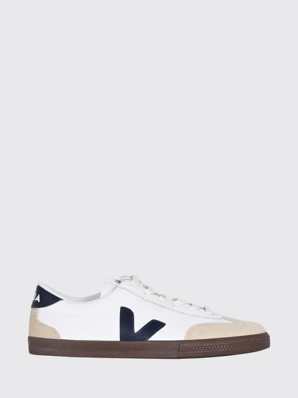 VEJA Volley Low Top Sneakers In O.t. Leather With Contrast Logo - White
