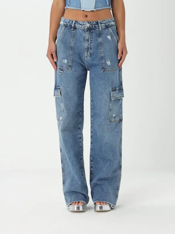 CHIARA FERRAGNI Cargo Jeans With Distressed Details