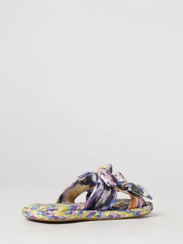 Zimmermann Canvas And Woven Raffia Mules With Bows