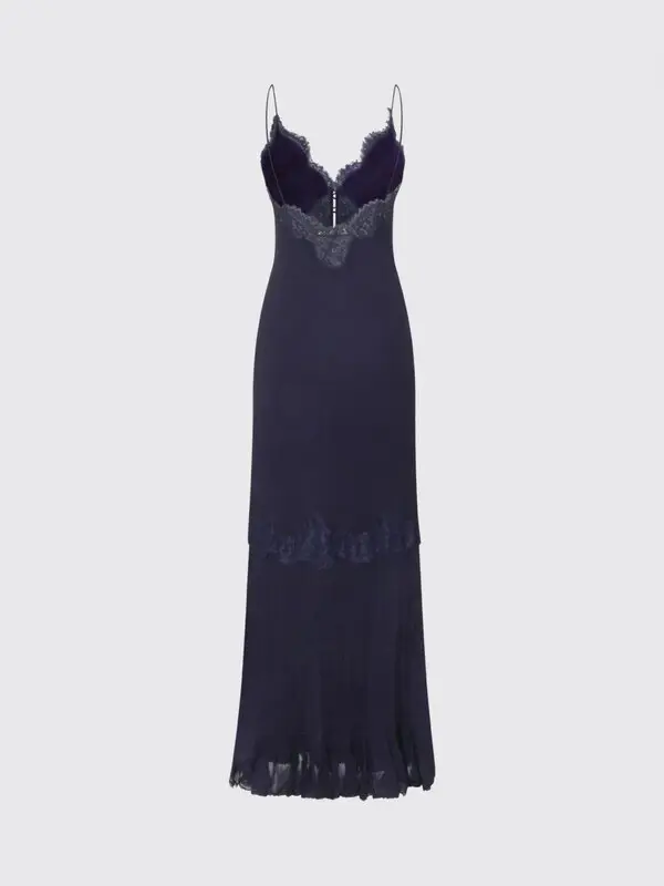 SELF-PORTRAIT Long Georgette And Lace Slip Dress