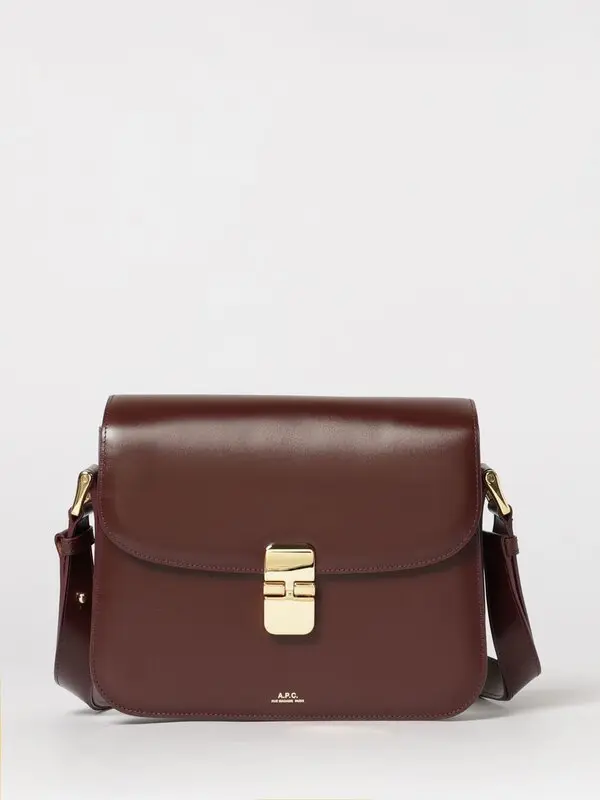 A.p.c. Leather Crossbody Bag - Wine