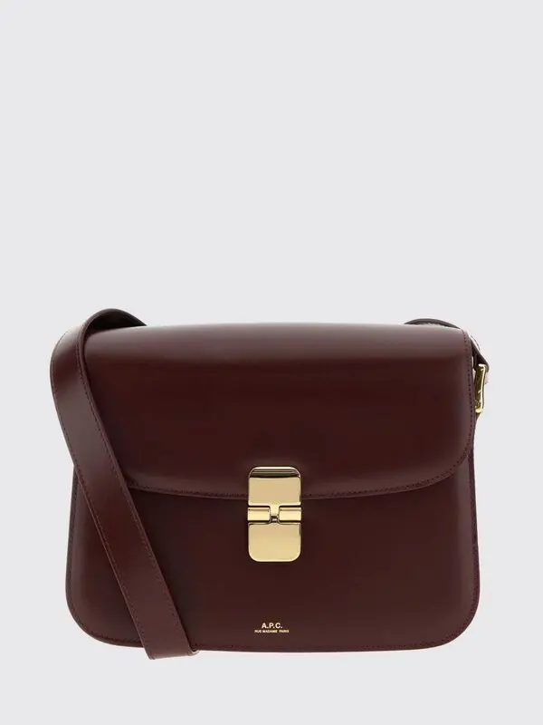 A.p.c. Leather Crossbody Bag - Wine