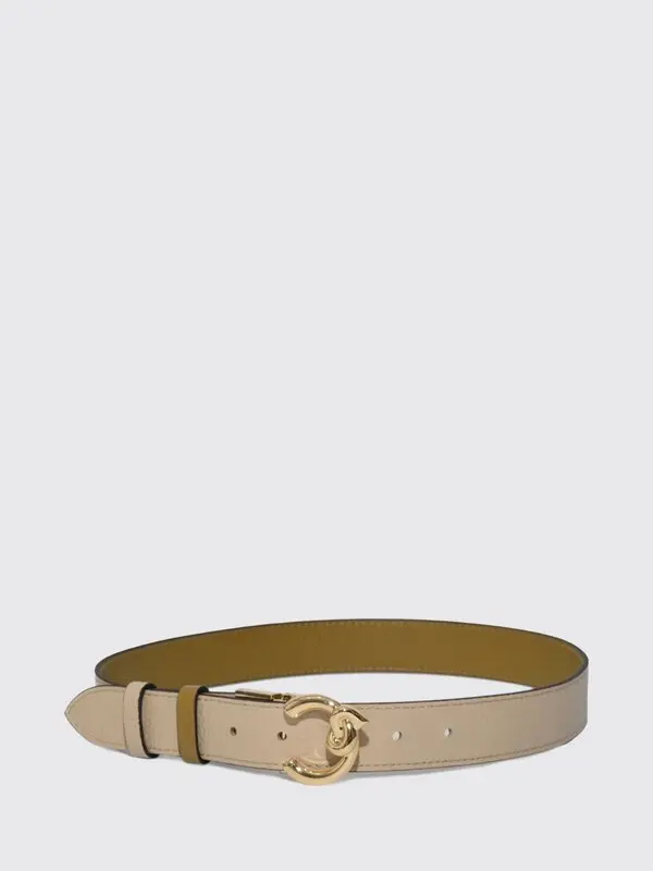 COCCINELLE C-me Reversible Hammered Leather Belt - Green