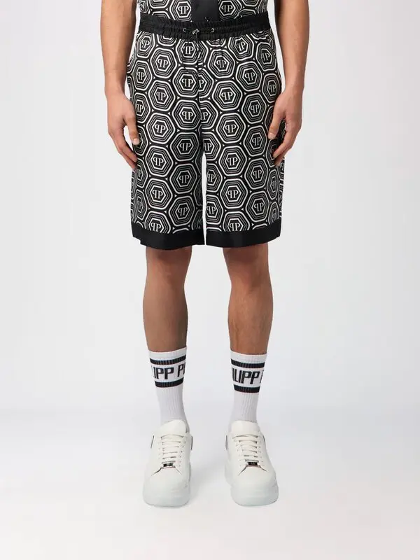 Philipp Plein Monogram Silk Shorts