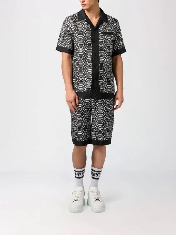Philipp Plein Monogram Silk Shorts