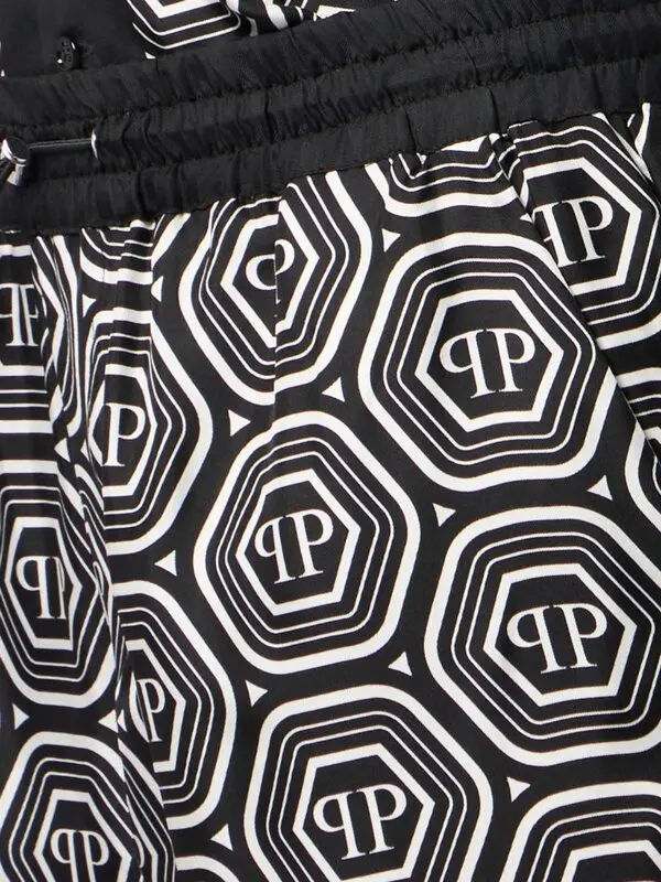 Philipp Plein Monogram Silk Shorts