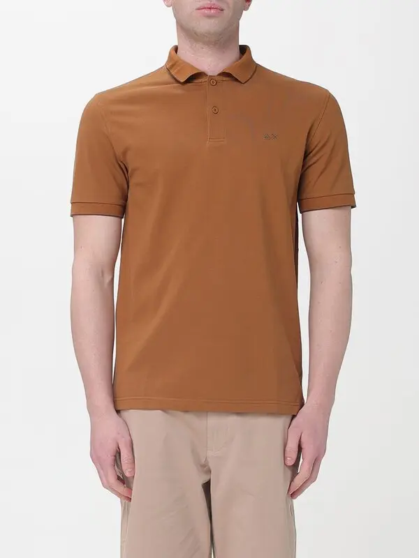 SUN 68 Cotton Polo Shirt - Brown