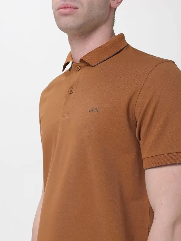 SUN 68 Cotton Polo Shirt - Brown