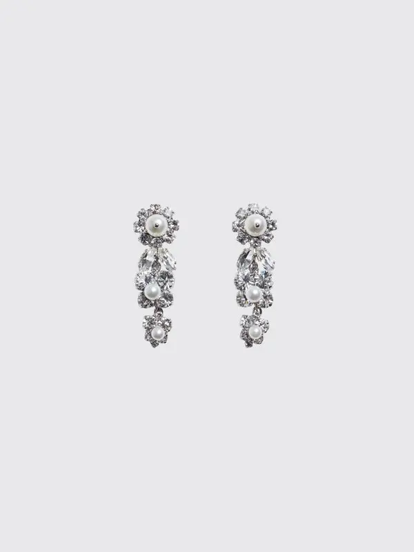 Simone Rocha Daisy Brass Earrings With Set Rhinestones