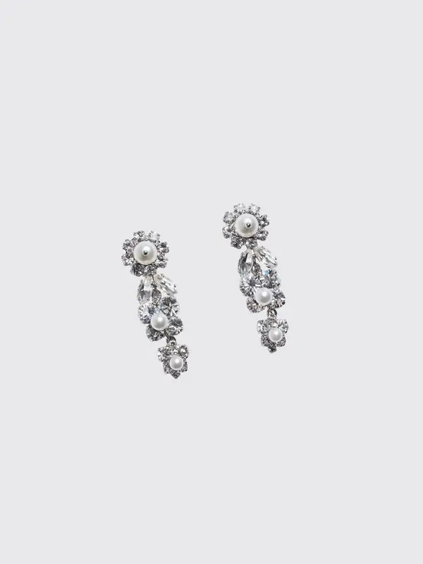 Simone Rocha Daisy Brass Earrings With Set Rhinestones
