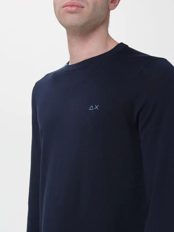 SUN 68 Cotton Crew Neck Pullover - Navy