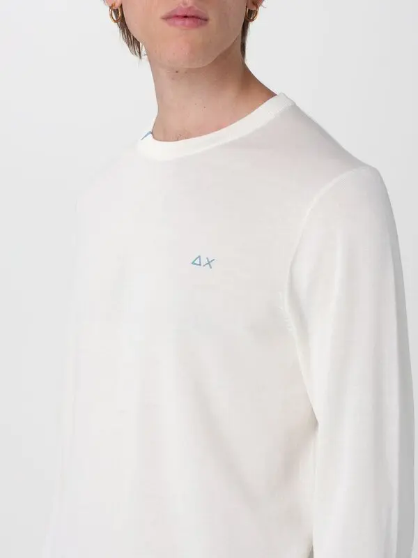 SUN 68 Cotton Crew Neck Pullover - White
