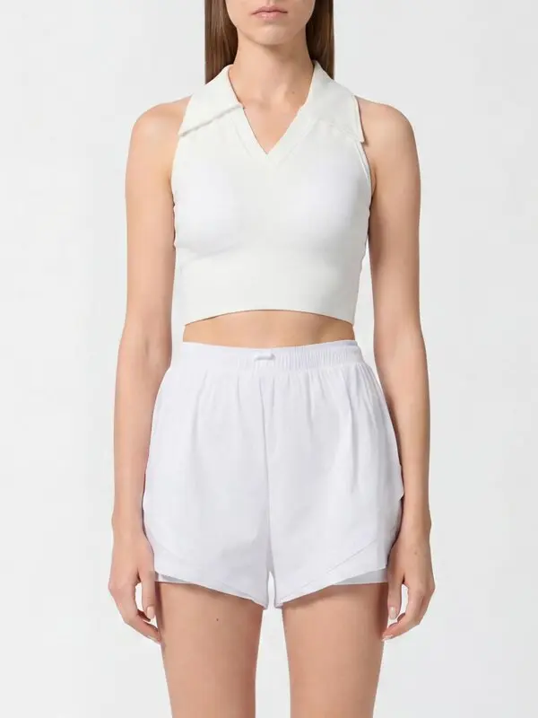 PLEIN SPORT Cropped Top With Classic Collar - White