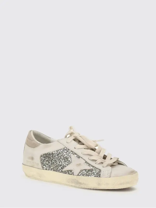 GOLDEN GOOSE Super-star Leather And Glitter Low-top Sneakers