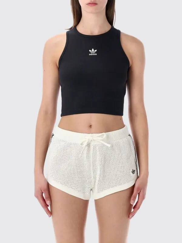 ADIDAS ORIGINALS Cropped Cotton Blend Top