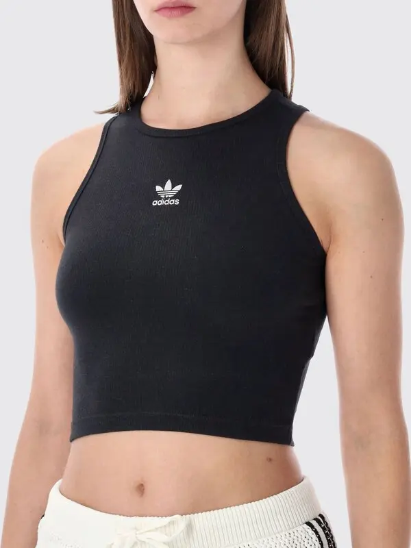 ADIDAS ORIGINALS Cropped Cotton Blend Top