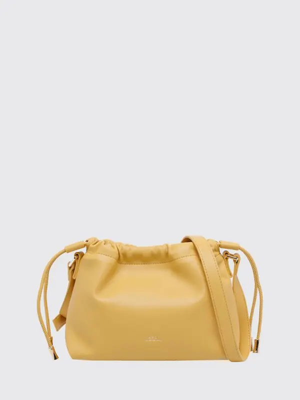 A.p.c. Ninon Mini Synthetic Leather Crossbody Bag With Drawstring Closure - Yellow