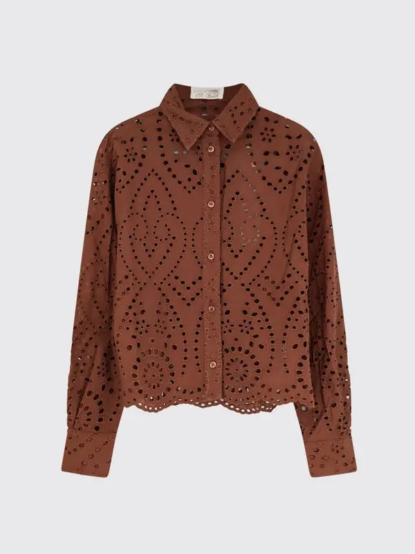 MC2 SAINT BARTH Long-sleeved Broderie Anglaise Cotton Shirt