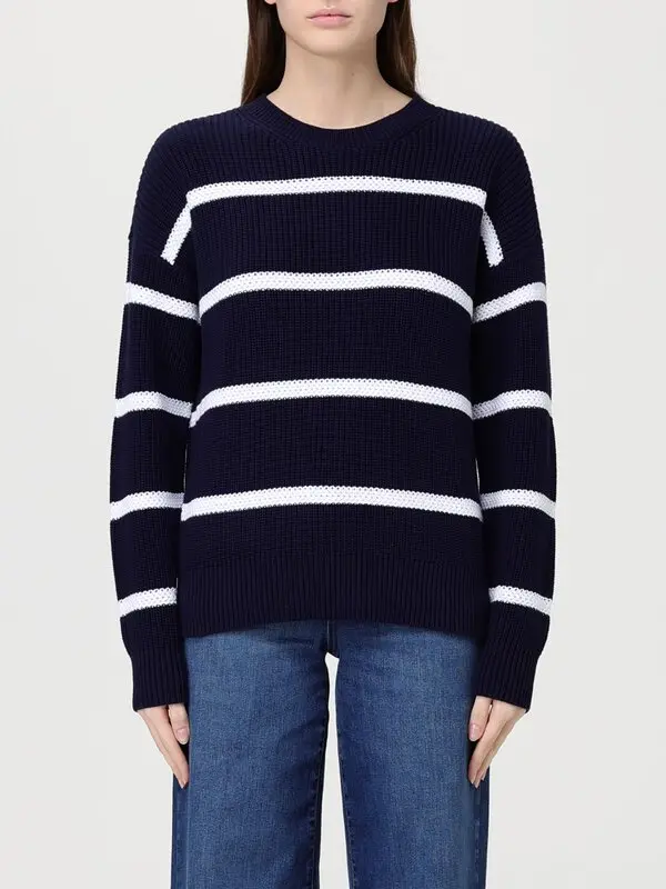Ralph Lauren Striped Cotton Crew Neck Knit Top