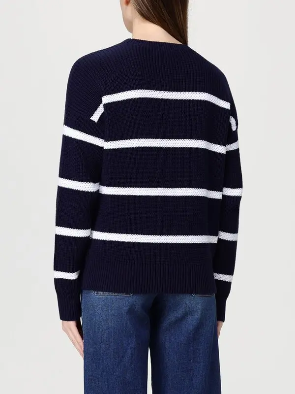 Ralph Lauren Striped Cotton Crew Neck Knit Top
