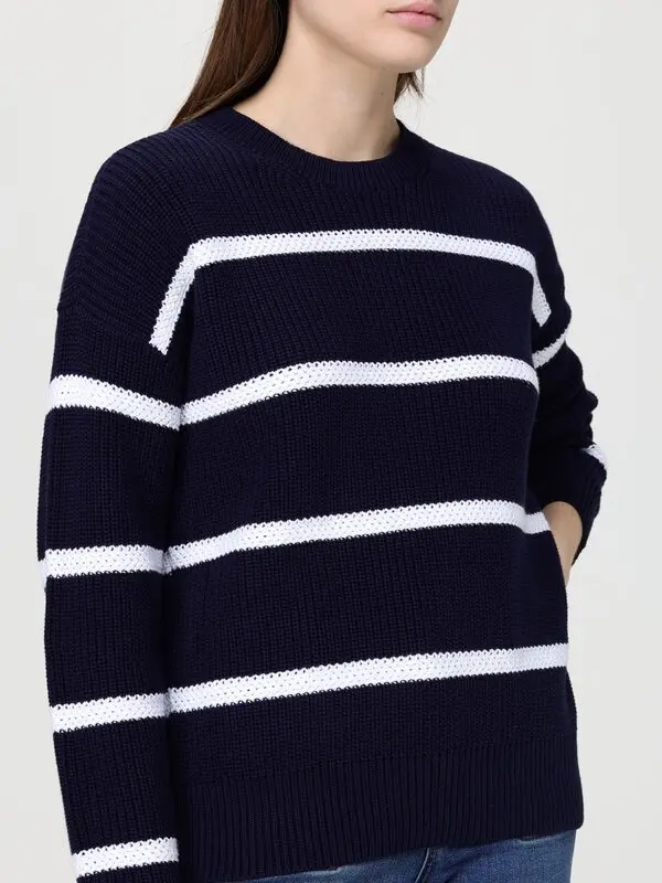 Ralph Lauren Striped Cotton Crew Neck Knit Top