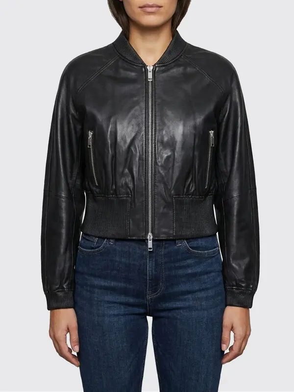HERSKIND Lambskin Leather Bomber Jacket