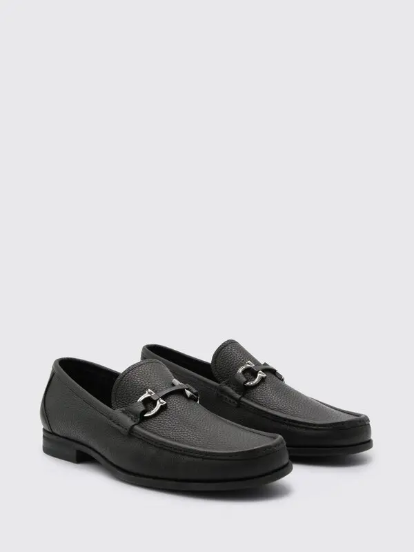 FERRAGAMO Gancini Grained Leather Loafers
