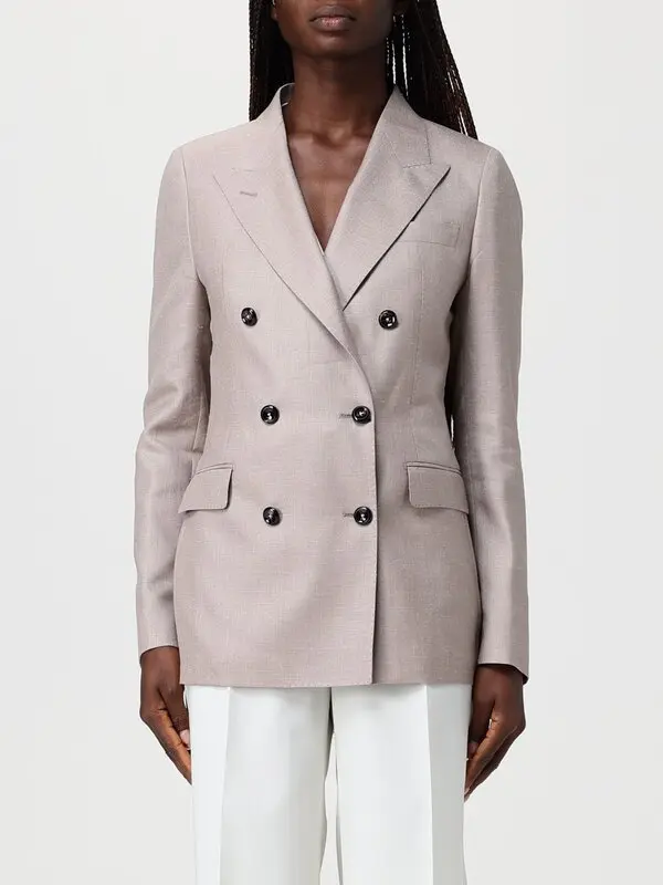 Tagliatore Double-breasted Blazer In Virgin Wool, Silk And Linen