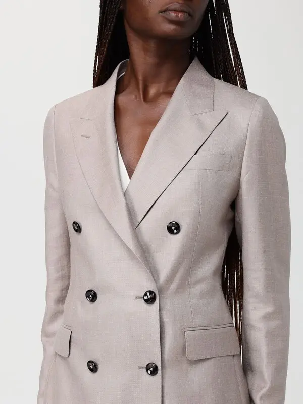Tagliatore Double-breasted Blazer In Virgin Wool, Silk And Linen