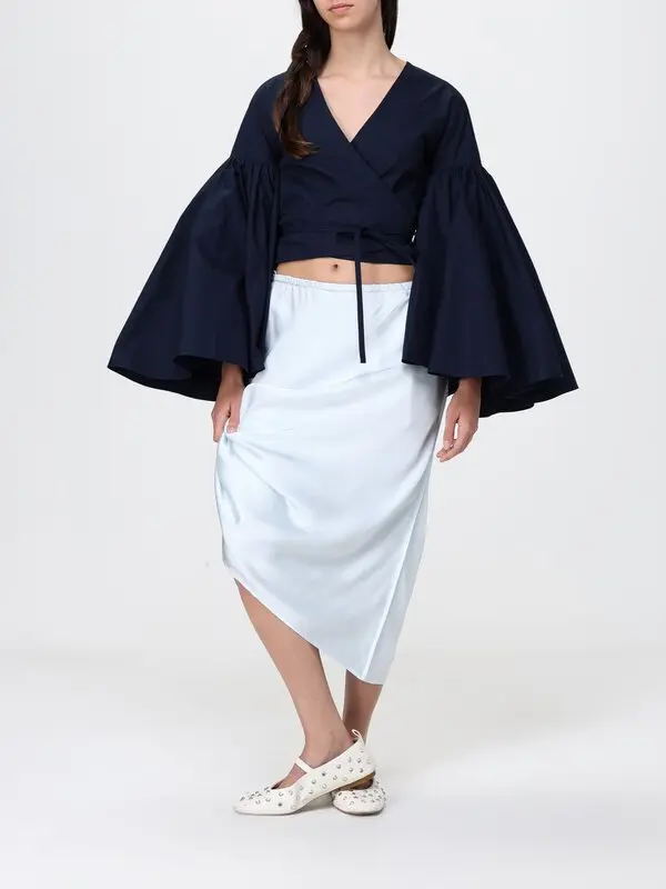 Jacquemus Paysan Wrap Top In Cotton - Blue