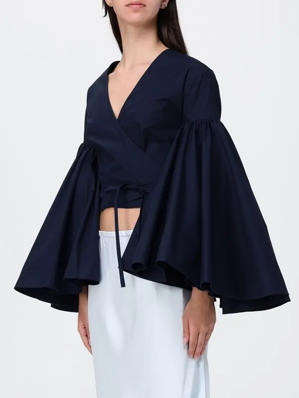 Jacquemus Paysan Wrap Top In Cotton - Blue