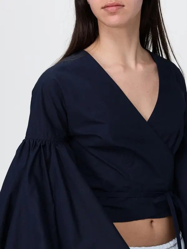 Jacquemus Paysan Wrap Top In Cotton - Blue