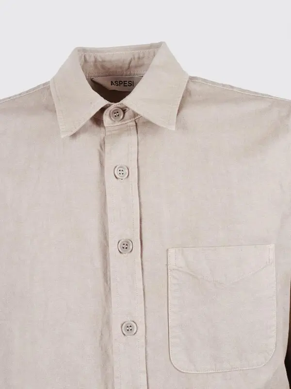 Aspesi Cotton And Linen Blend Shirt - Beige