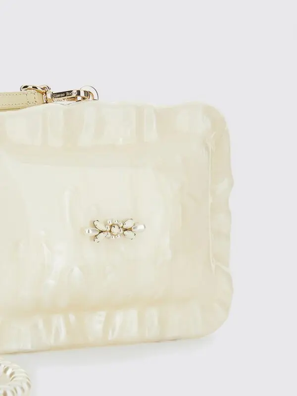 Simone Rocha Marbled Resin Clutch With Pearl Embellishments