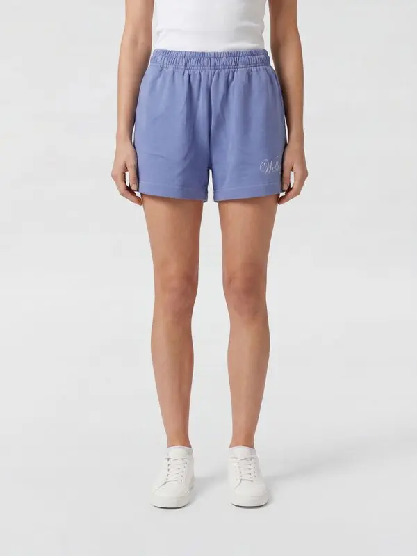 Sporty & Rich Cotton Shorts With Slogan Print