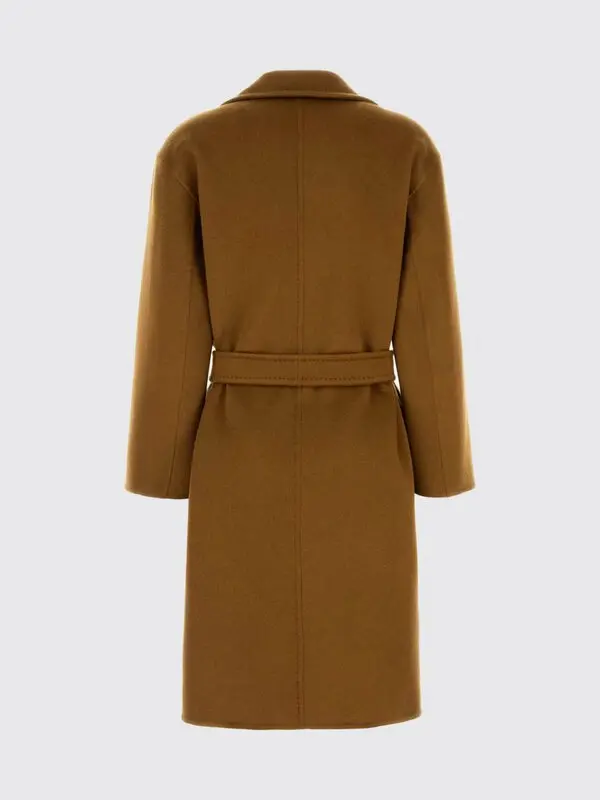 Max Mara Belted Wool Coat - Leather