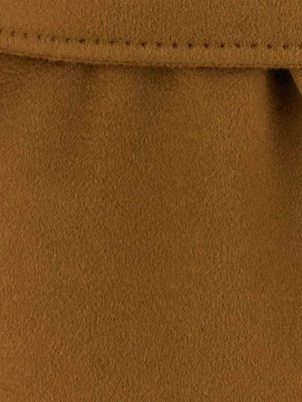 Max Mara Belted Wool Coat - Leather
