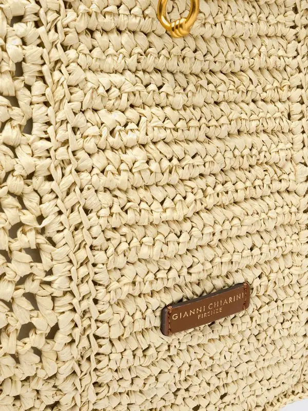 GIANNI CHIARINI Nefeli Crochet Raffia Bag