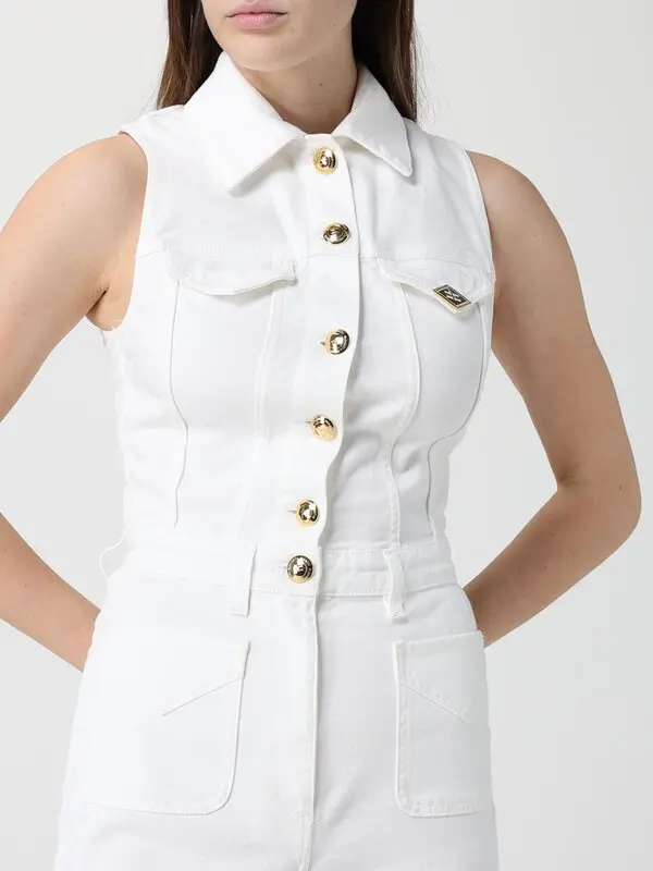 Elisabetta Franchi Stretch Cotton Sleeveless Jumpsuit