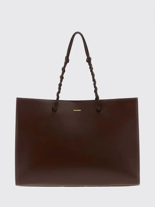 JIL SANDER Large Tangle Calfskin Leather Tote Bag With Braided Handle