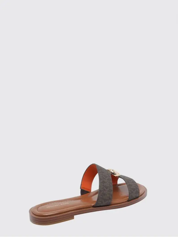 Michael Kors Ering Coated Cotton Slippers With All Over Mk Monogram