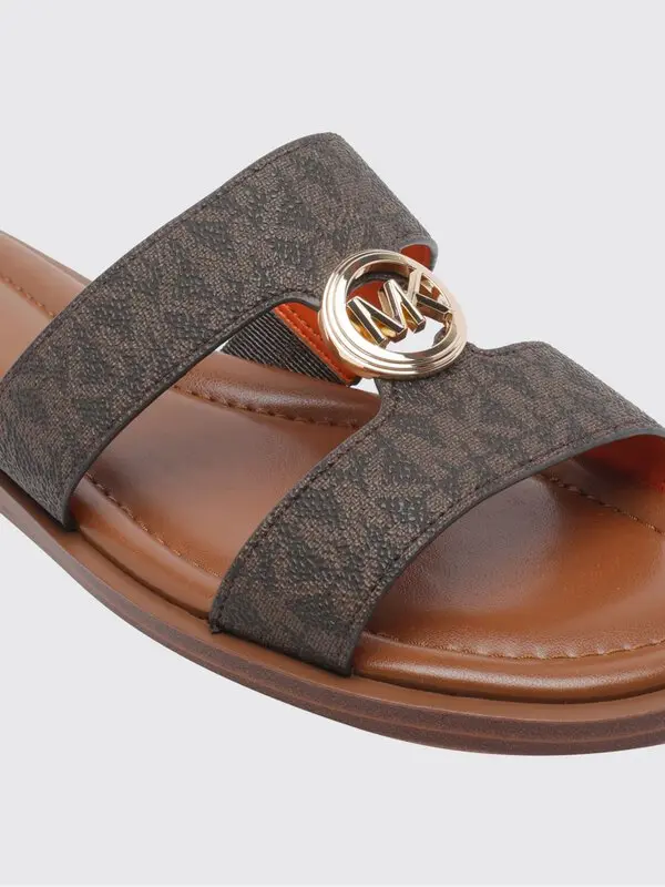 Michael Kors Ering Coated Cotton Slippers With All Over Mk Monogram